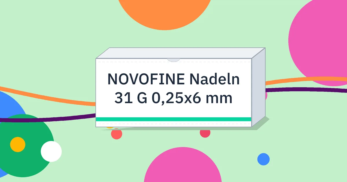 Symbolbild: Packung mit der Aufschrift NOVOFINE Nadeln 31 G 0,25x6 mm (PZN 09541281) – Verfügbarkeit und Bezug in Apotheken in Frankfurt am Main
