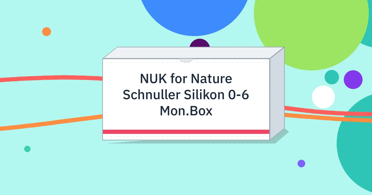 Symbolbild: Packung mit der Aufschrift NUK for Nature Schnuller Silikon 0-6 Mon.Box (PZN 18490393) – Verfügbarkeit und Bezug in Apotheken in Frankfurt am Main