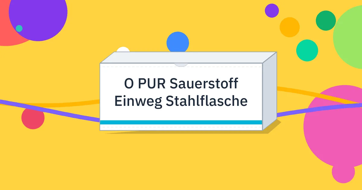 Symbolbild: Packung mit der Aufschrift O PUR Sauerstoff Einweg Stahlflasche (PZN 20413891) – Verfügbarkeit und Bezug in Apotheken in Frankfurt am Main