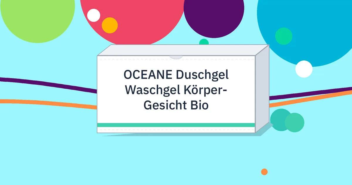 Symbolbild: Packung mit der Aufschrift OCEANE Duschgel Waschgel Körper-Gesicht Bio (PZN 16123242) – Verfügbarkeit und Bezug in Apotheken in Frankfurt am Main