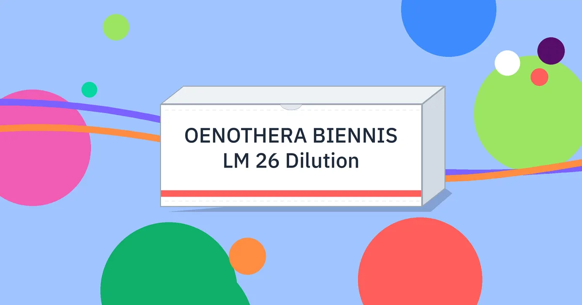 Symbolbild: Packung mit der Aufschrift OENOTHERA BIENNIS LM 26 Dilution (PZN 13622996) – Verfügbarkeit und Bezug in Apotheken in Frankfurt am Main
