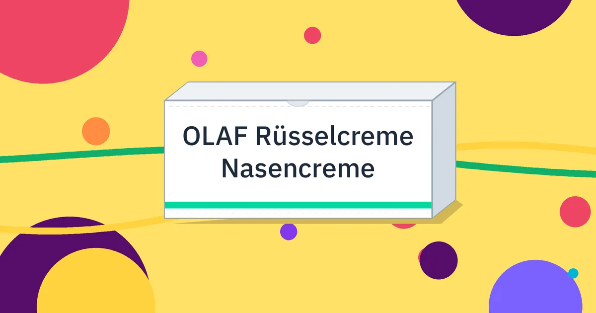 Symbolbild: Packung mit der Aufschrift OLAF Rüsselcreme Nasencreme (PZN 19906281) – Verfügbarkeit und Bezug in Apotheken in Frankfurt am Main