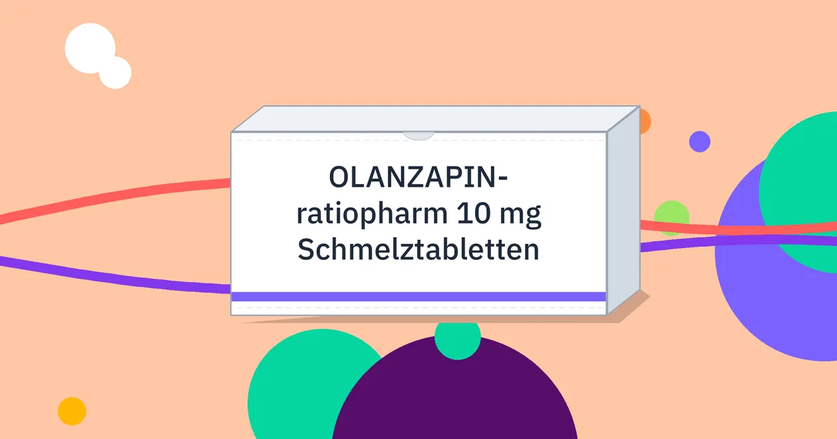 Symbolbild: Packung mit der Aufschrift OLANZAPIN-ratiopharm 10 mg Schmelztabletten (PZN 08475429) – Verfügbarkeit und Bezug in Apotheken in Frankfurt am Main