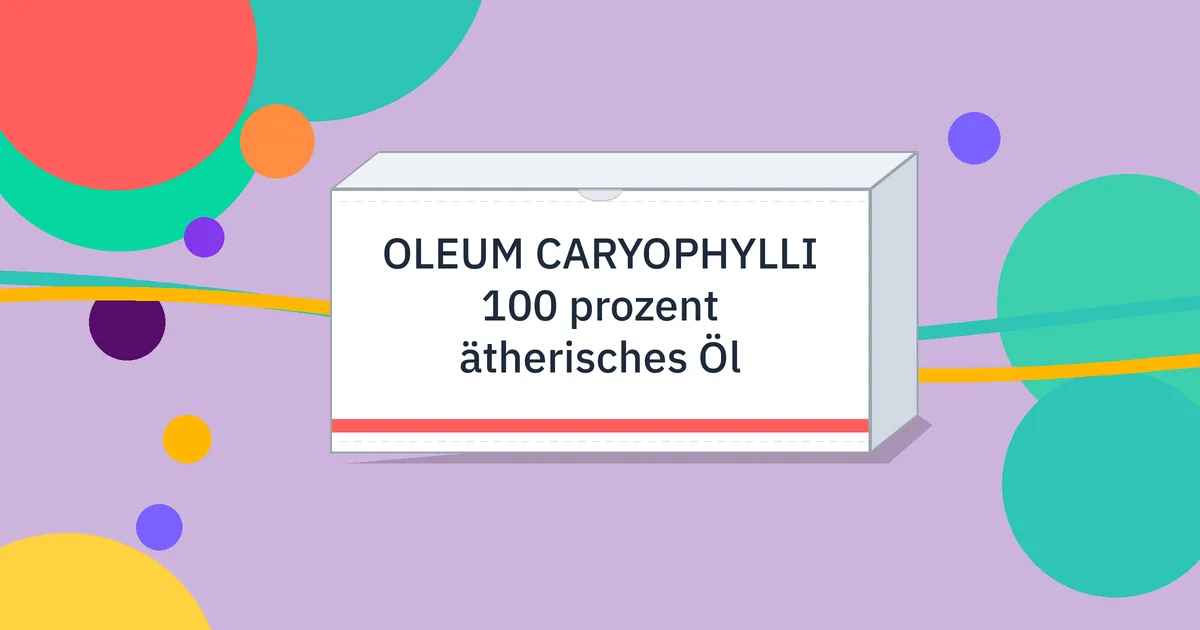Symbolbild: Packung mit der Aufschrift OLEUM CARYOPHYLLI 100 prozent ätherisches Öl (PZN 09627491) – Verfügbarkeit und Bezug in Apotheken in Frankfurt am Main