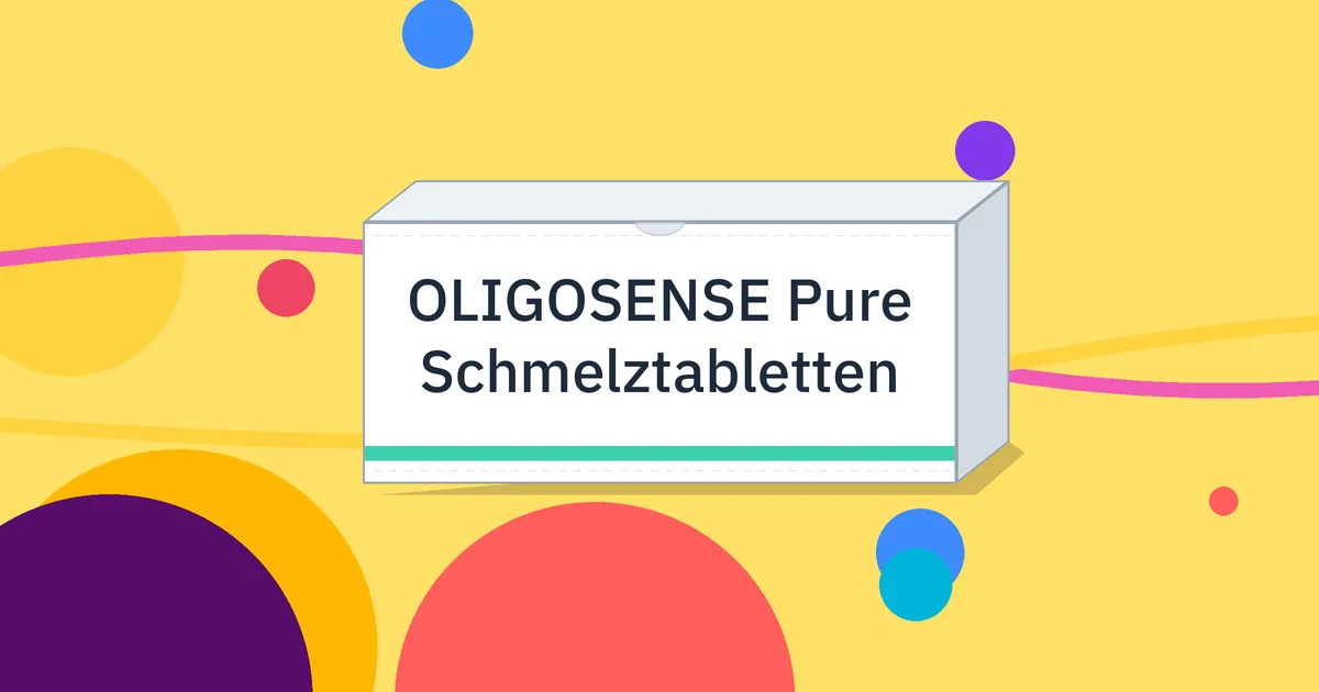 Symbolbild: Packung mit der Aufschrift OLIGOSENSE Pure Schmelztabletten (PZN 08486539) – Verfügbarkeit und Bezug in Apotheken in Frankfurt am Main