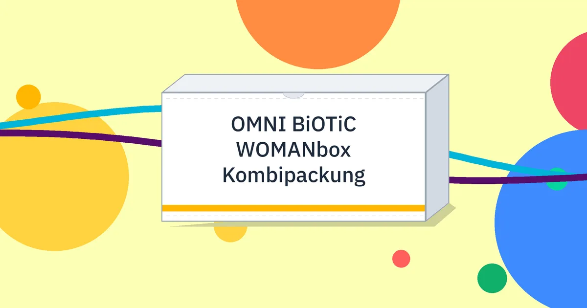 Symbolbild: Packung mit der Aufschrift OMNI BiOTiC WOMANbox Kombipackung (PZN 20633316) – Verfügbarkeit und Bezug in Apotheken in Frankfurt am Main