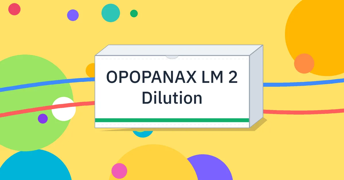 Symbolbild: Packung mit der Aufschrift OPOPANAX LM 2 Dilution (PZN 13626971) – Verfügbarkeit und Bezug in Apotheken in Frankfurt am Main