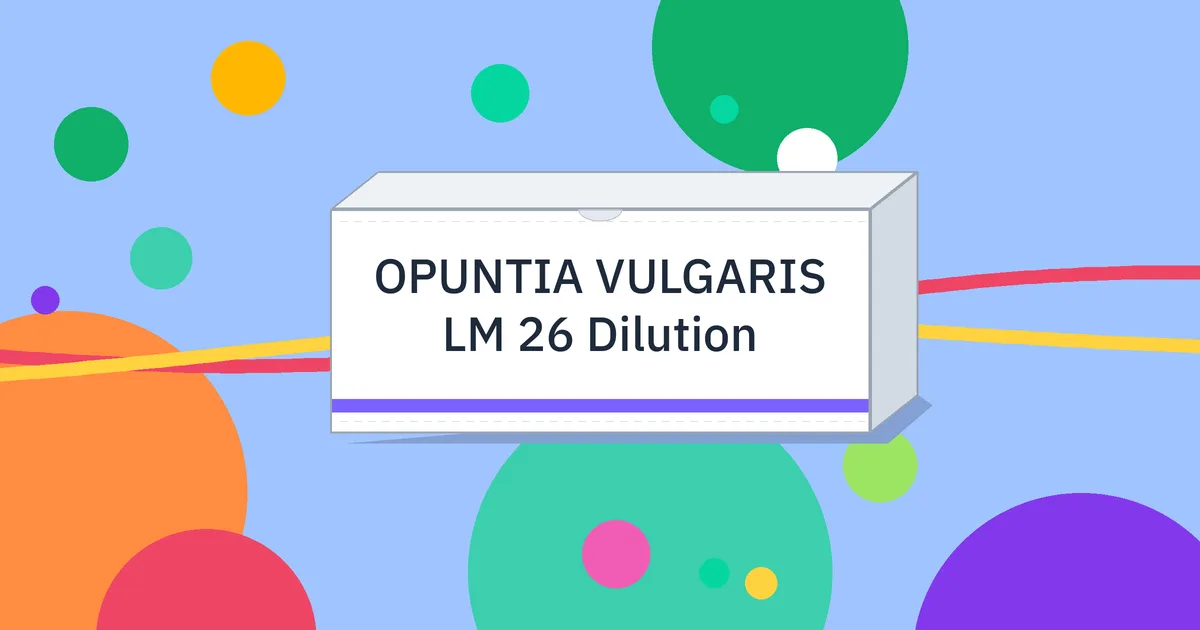 Symbolbild: Packung mit der Aufschrift OPUNTIA VULGARIS LM 26 Dilution (PZN 13627723) – Verfügbarkeit und Bezug in Apotheken in Frankfurt am Main