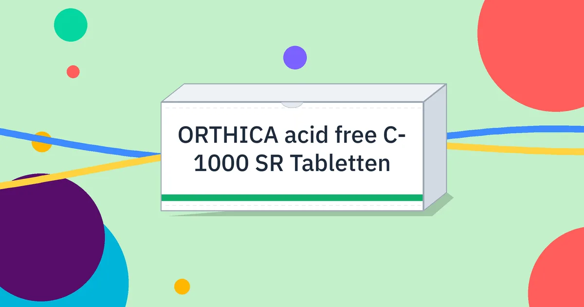 Symbolbild: Packung mit der Aufschrift ORTHICA acid free C-1000 SR Tabletten (PZN 17586820) – Verfügbarkeit und Bezug in Apotheken in Frankfurt am Main