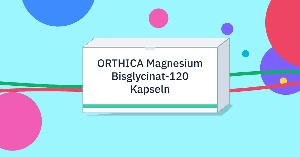 Symbolbild: Packung mit der Aufschrift ORTHICA Magnesium Bisglycinat-120 Kapseln (PZN 19461442) – Verfügbarkeit und Bezug in Apotheken in Frankfurt am Main