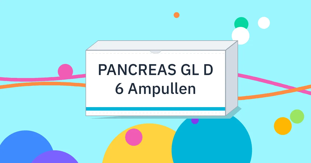 Symbolbild: Packung mit der Aufschrift PANCREAS GL D 6 Ampullen (PZN 02829429) – Verfügbarkeit und Bezug in Apotheken in Frankfurt am Main