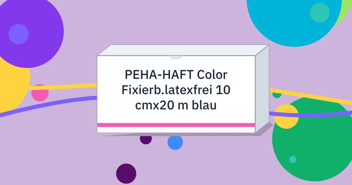 Symbolbild: Packung mit der Aufschrift PEHA-HAFT Color Fixierb.latexfrei 10 cmx20 m blau (PZN 19703187) – Verfügbarkeit und Bezug in Apotheken in Frankfurt am Main