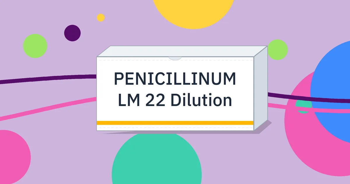 Symbolbild: Packung mit der Aufschrift PENICILLINUM LM 22 Dilution (PZN 12977355) – Verfügbarkeit und Bezug in Apotheken in Frankfurt am Main