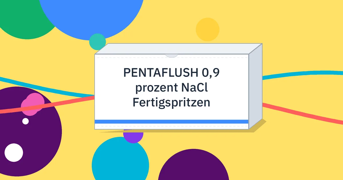 Symbolbild: Packung mit der Aufschrift PENTAFLUSH 0,9 prozent NaCl Fertigspritzen (PZN 18755905) – Verfügbarkeit und Bezug in Apotheken in Frankfurt am Main