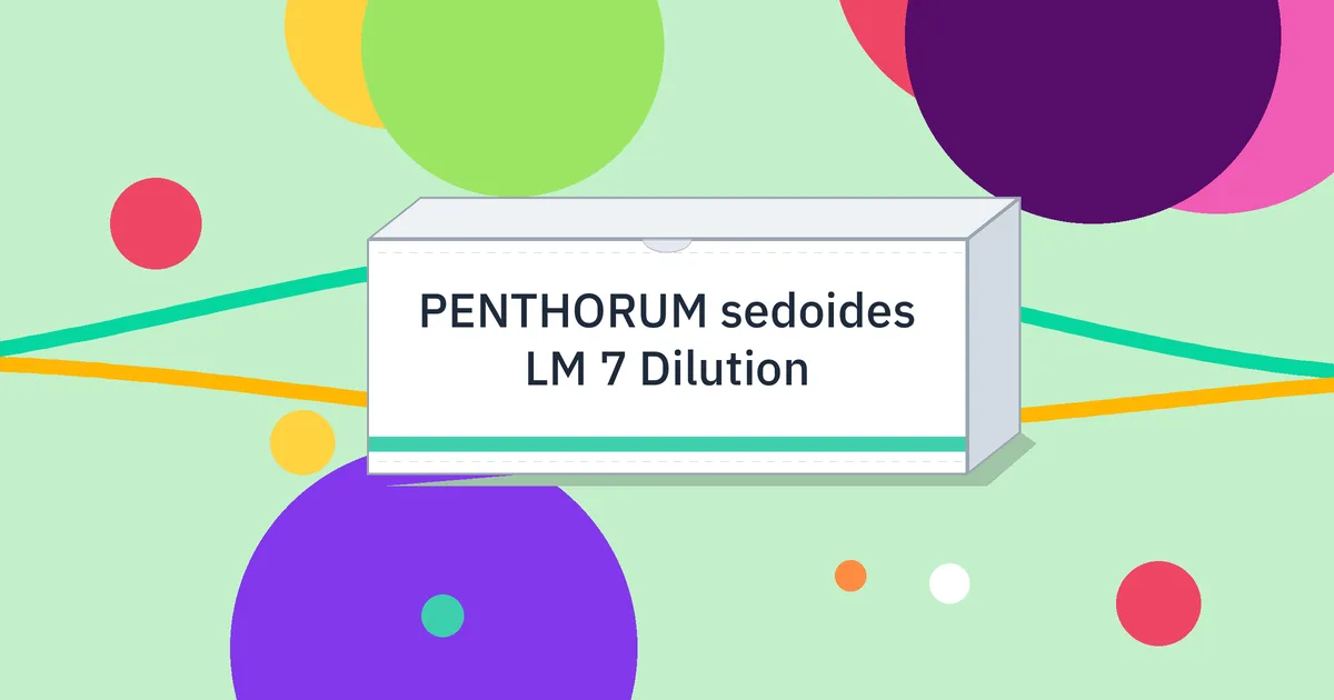 Symbolbild: Packung mit der Aufschrift PENTHORUM sedoides LM 7 Dilution (PZN 13634580) – Verfügbarkeit und Bezug in Apotheken in Frankfurt am Main