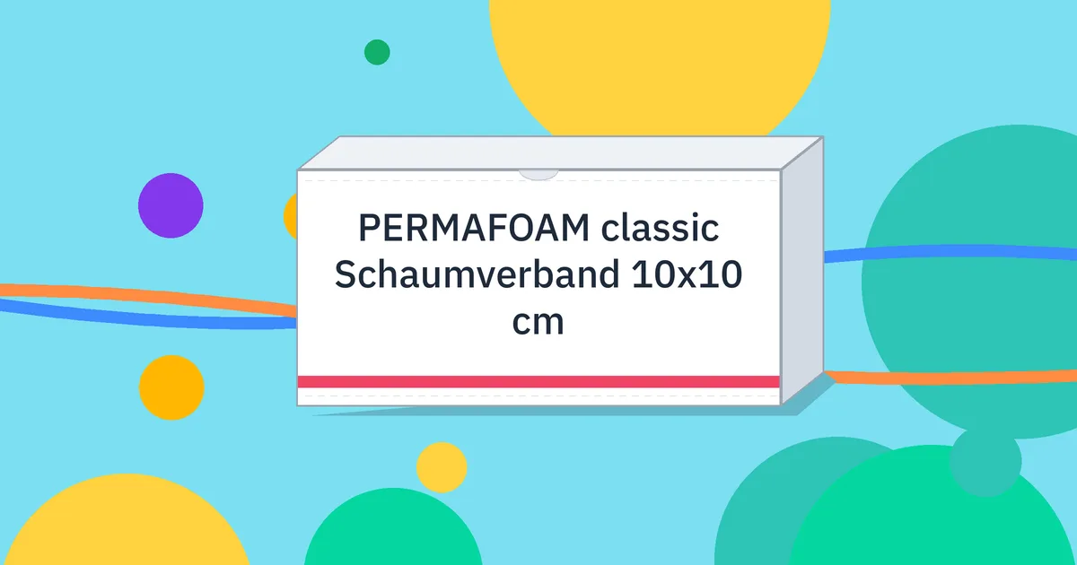 Symbolbild: Packung mit der Aufschrift PERMAFOAM classic Schaumverband 10x10 cm (PZN 18804354) – Verfügbarkeit und Bezug in Apotheken in Frankfurt am Main