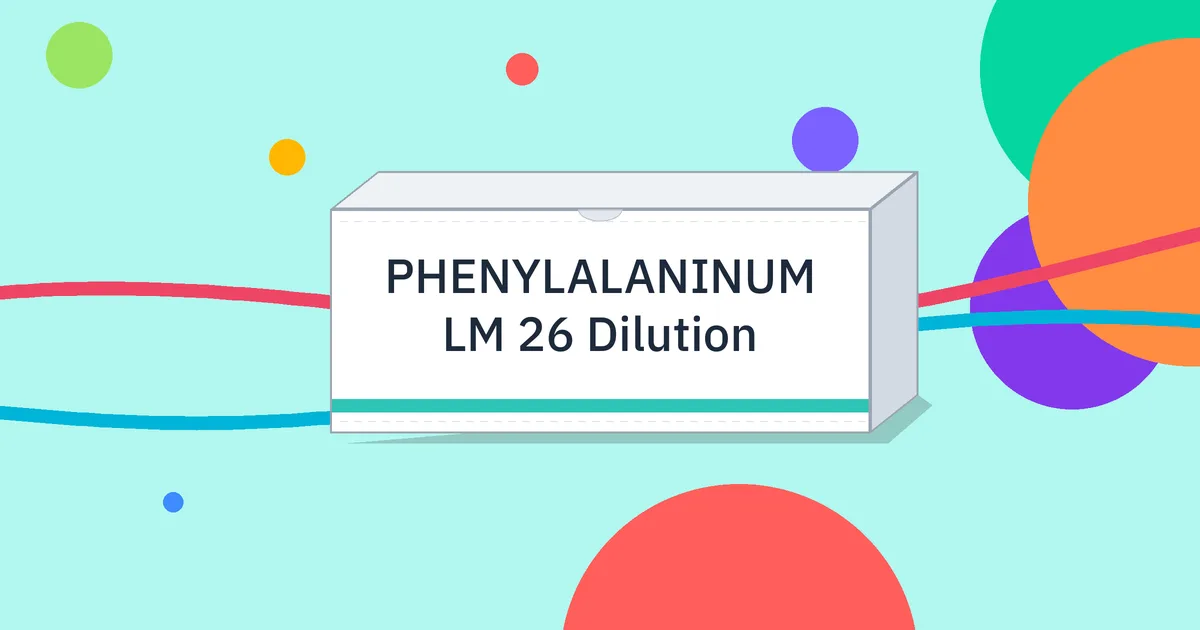Symbolbild: Packung mit der Aufschrift PHENYLALANINUM LM 26 Dilution (PZN 13784090) – Verfügbarkeit und Bezug in Apotheken in Frankfurt am Main