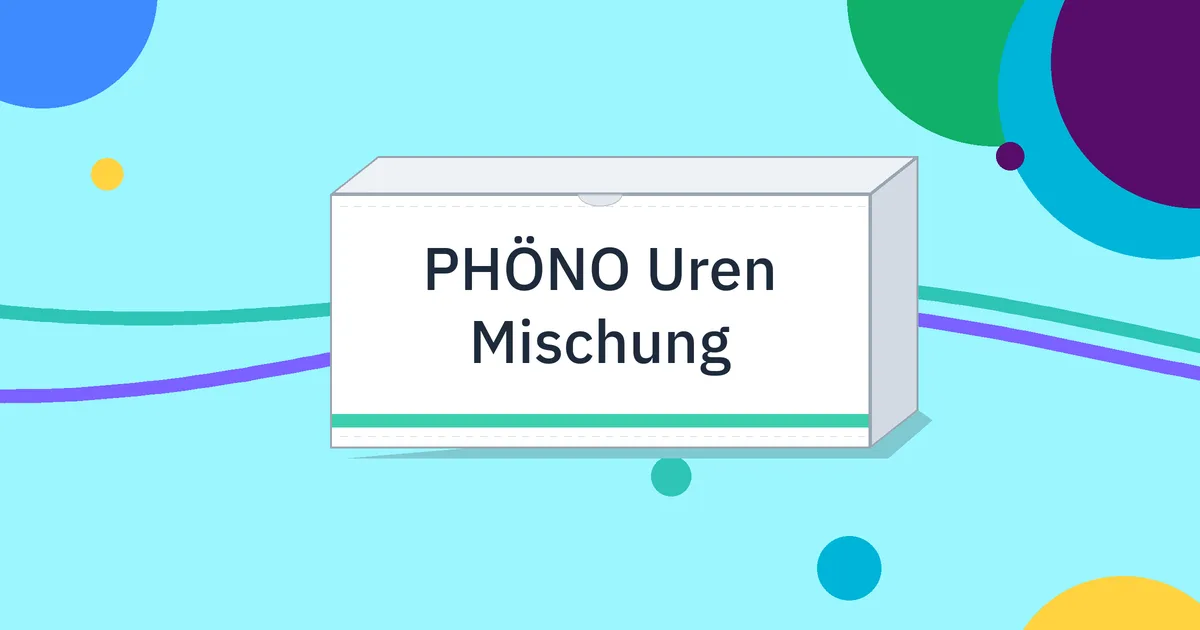 Symbolbild: Packung mit der Aufschrift PHÖNO Uren Mischung (PZN 08653606) – Verfügbarkeit und Bezug in Apotheken in Frankfurt am Main