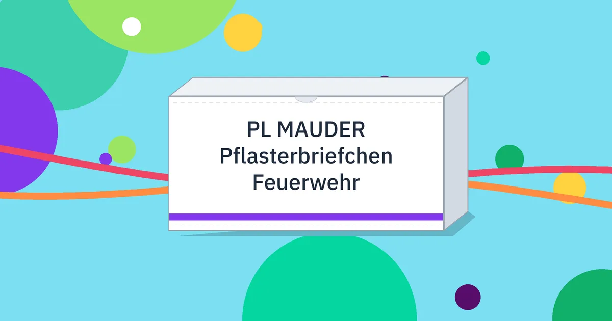 Symbolbild: Packung mit der Aufschrift PL MAUDER Pflasterbriefchen Feuerwehr (PZN 20608608) – Verfügbarkeit und Bezug in Apotheken in Frankfurt am Main