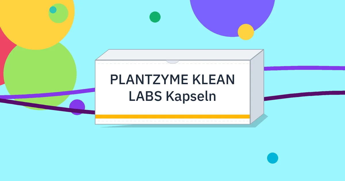 Symbolbild: Packung mit der Aufschrift PLANTZYME KLEAN LABS Kapseln (PZN 18066620) – Verfügbarkeit und Bezug in Apotheken in Frankfurt am Main
