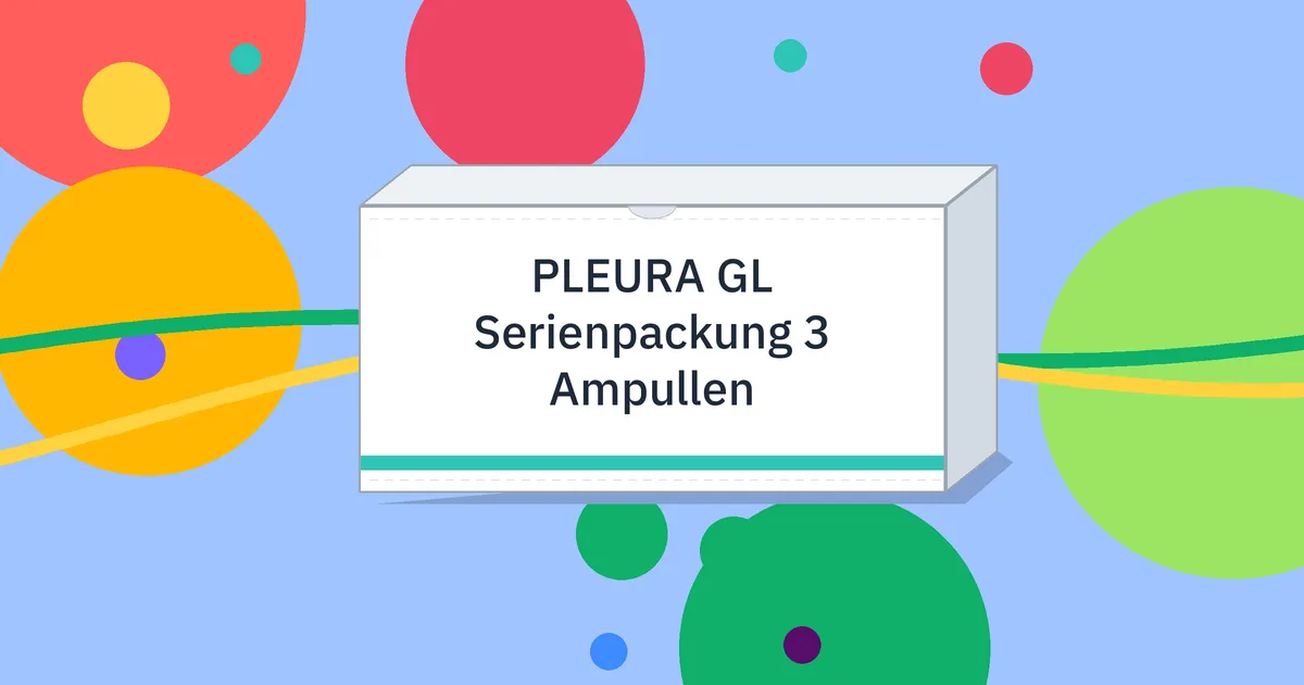 Symbolbild: Packung mit der Aufschrift PLEURA GL Serienpackung 3 Ampullen (PZN 02496933) – Verfügbarkeit und Bezug in Apotheken in Frankfurt am Main