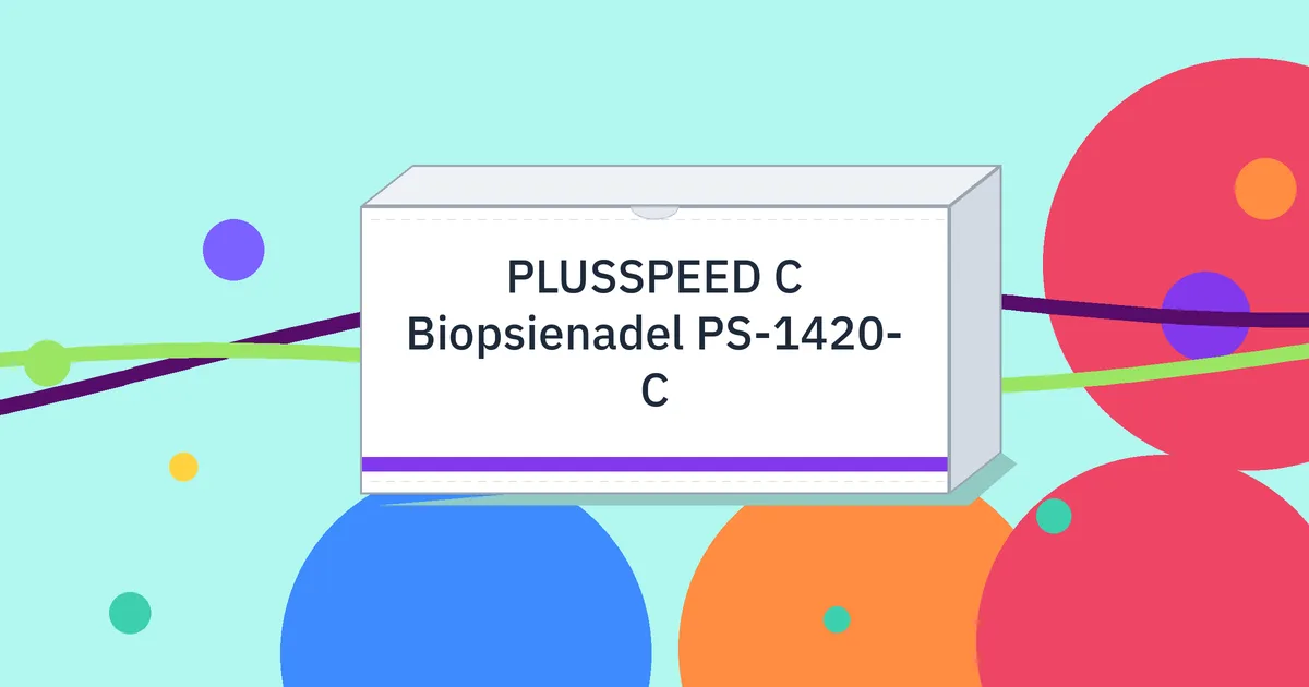 Symbolbild: Packung mit der Aufschrift PLUSSPEED C Biopsienadel PS-1420-C (PZN 15632639) – Verfügbarkeit und Bezug in Apotheken in Frankfurt am Main