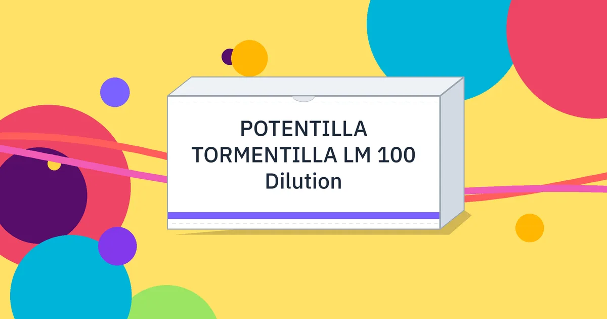 Symbolbild: Packung mit der Aufschrift POTENTILLA TORMENTILLA LM 100 Dilution (PZN 13665942) – Verfügbarkeit und Bezug in Apotheken in Frankfurt am Main