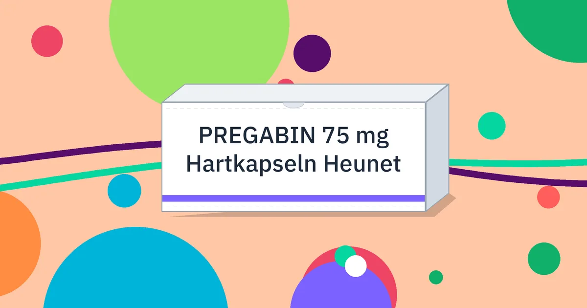 Symbolbild: Packung mit der Aufschrift PREGABIN 75 mg Hartkapseln Heunet (PZN 15303858) – Verfügbarkeit und Bezug in Apotheken in Frankfurt am Main