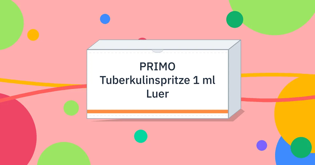 Symbolbild: Packung mit der Aufschrift PRIMO Tuberkulinspritze 1 ml Luer (PZN 02084107) – Verfügbarkeit und Bezug in Apotheken in Frankfurt am Main