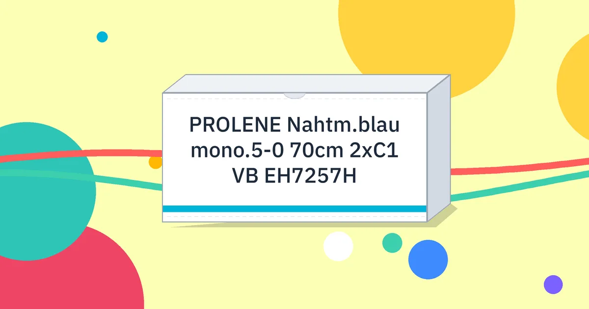 Symbolbild: Packung mit der Aufschrift PROLENE Nahtm.blau mono.5-0 70cm 2xC1 VB EH7257H (PZN 20900094) – Verfügbarkeit und Bezug in Apotheken in Frankfurt am Main