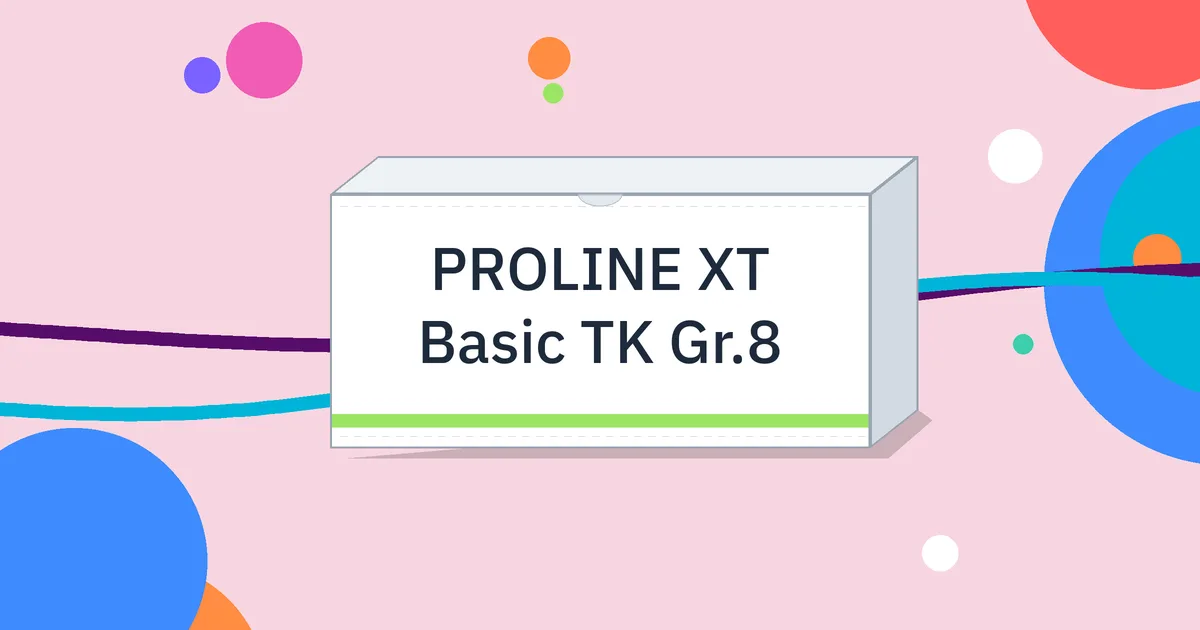 Symbolbild: Packung mit der Aufschrift PROLINE XT Basic TK Gr.8 (PZN 17599834) – Verfügbarkeit und Bezug in Apotheken in Frankfurt am Main
