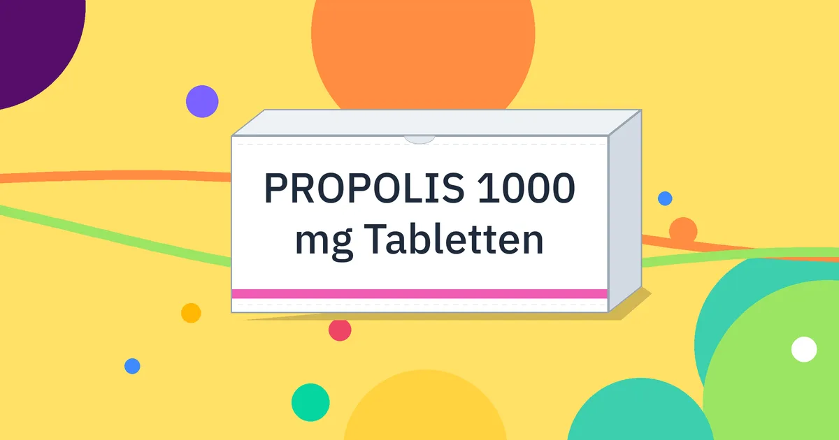 Symbolbild: Packung mit der Aufschrift PROPOLIS 1000 mg Tabletten (PZN 18486463) – Verfügbarkeit und Bezug in Apotheken in Frankfurt am Main