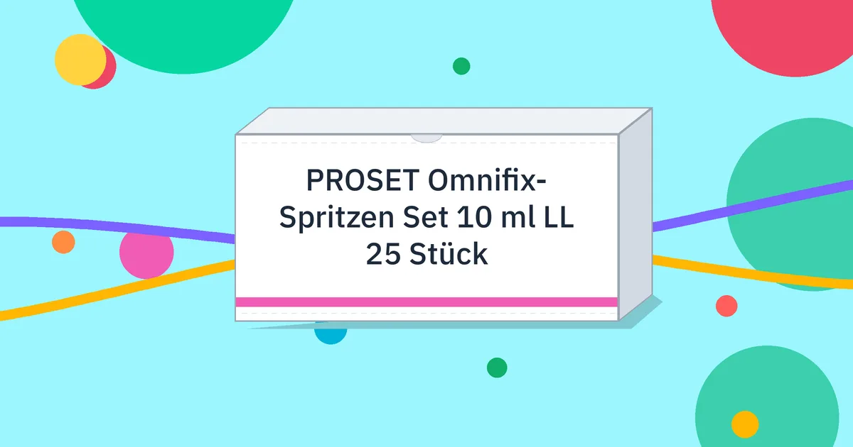 Symbolbild: Packung mit der Aufschrift PROSET Omnifix-Spritzen Set 10 ml LL 25 Stück (PZN 04835865) – Verfügbarkeit und Bezug in Apotheken in Frankfurt am Main
