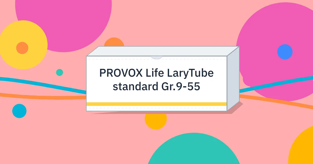 Symbolbild: Packung mit der Aufschrift PROVOX Life LaryTube standard Gr.9-55 (PZN 19625062) – Verfügbarkeit und Bezug in Apotheken in Frankfurt am Main