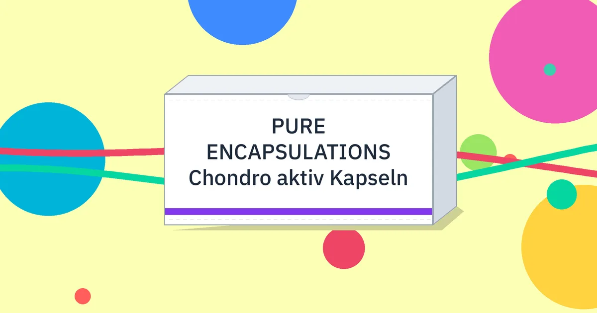 Symbolbild: Packung mit der Aufschrift PURE ENCAPSULATIONS Chondro aktiv Kapseln (PZN 18037280) – Verfügbarkeit und Bezug in Apotheken in Frankfurt am Main