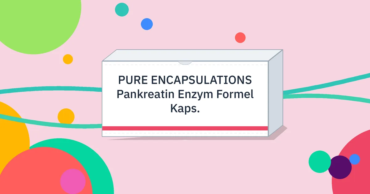 Symbolbild: Packung mit der Aufschrift PURE ENCAPSULATIONS Pankreatin Enzym Formel Kaps. (PZN 02705762) – Verfügbarkeit und Bezug in Apotheken in Frankfurt am Main
