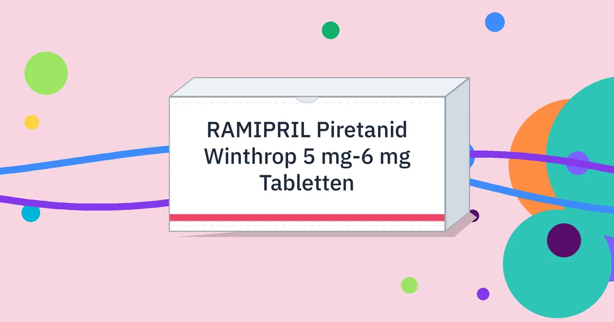 Symbolbild: Packung mit der Aufschrift RAMIPRIL Piretanid Winthrop 5 mg-6 mg Tabletten (PZN 17868530) – Verfügbarkeit und Bezug in Apotheken in Frankfurt am Main
