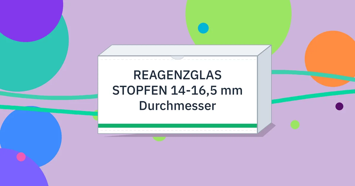 Symbolbild: Packung mit der Aufschrift REAGENZGLAS STOPFEN 14-16,5 mm Durchmesser (PZN 00895215) – Verfügbarkeit und Bezug in Apotheken in Frankfurt am Main