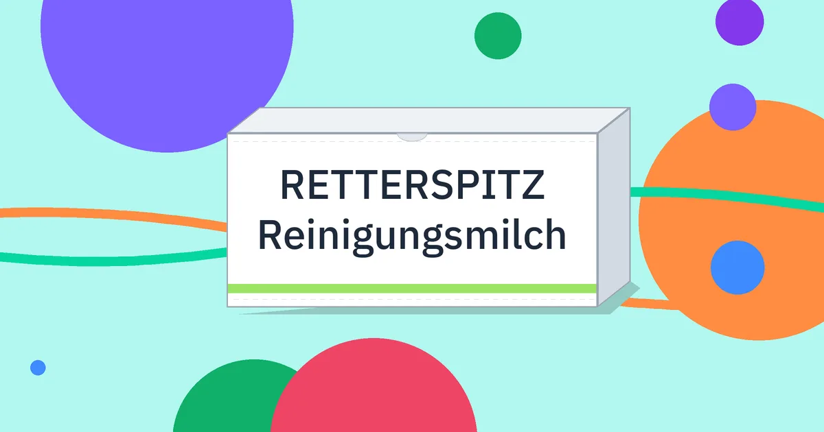 Symbolbild: Packung mit der Aufschrift RETTERSPITZ Reinigungsmilch (PZN 02618365) – Verfügbarkeit und Bezug in Apotheken in Frankfurt am Main