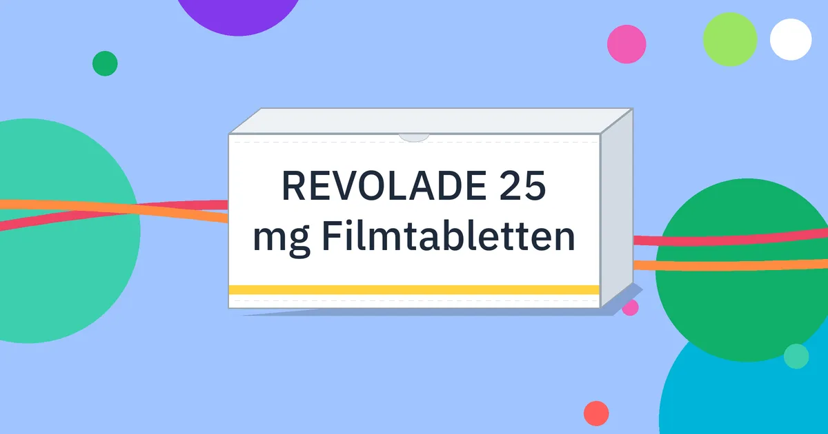 Symbolbild: Packung mit der Aufschrift REVOLADE 25 mg Filmtabletten (PZN 16583713) – Verfügbarkeit und Bezug in Apotheken in Frankfurt am Main
