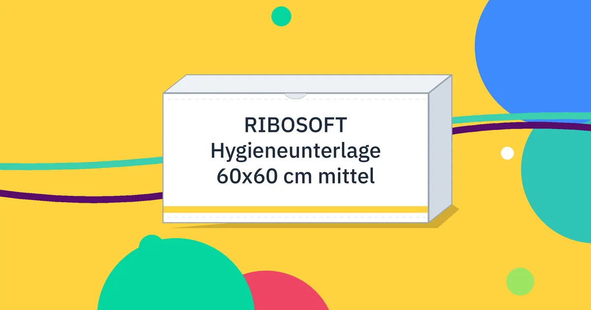 Symbolbild: Packung mit der Aufschrift RIBOSOFT Hygieneunterlage 60x60 cm mittel (PZN 13587780) – Verfügbarkeit und Bezug in Apotheken in Frankfurt am Main