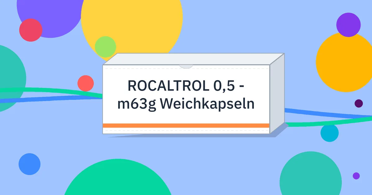 Symbolbild: Packung mit der Aufschrift ROCALTROL 0,5 -m63g Weichkapseln (PZN 02417603) – Verfügbarkeit und Bezug in Apotheken in Frankfurt am Main