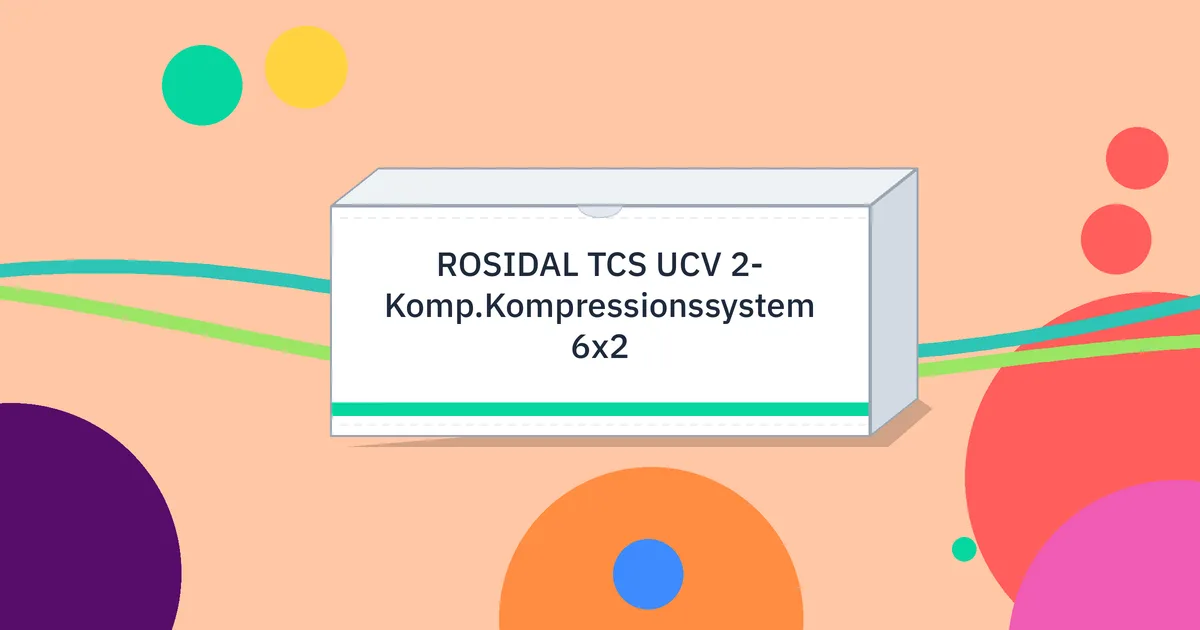 Symbolbild: Packung mit der Aufschrift ROSIDAL TCS UCV 2-Komp.Kompressionssystem 6x2 (PZN 18730420) – Verfügbarkeit und Bezug in Apotheken in Frankfurt am Main