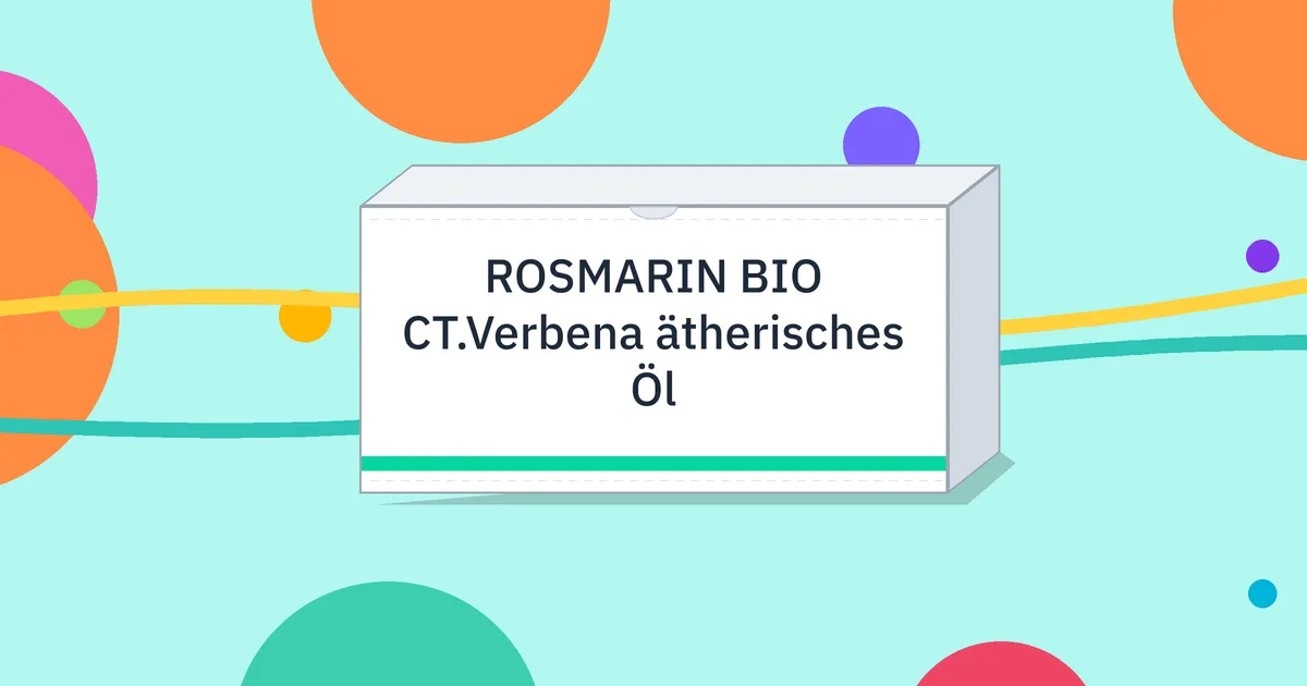 Symbolbild: Packung mit der Aufschrift ROSMARIN BIO CT.Verbena ätherisches Öl (PZN 16660299) – Verfügbarkeit und Bezug in Apotheken in Frankfurt am Main