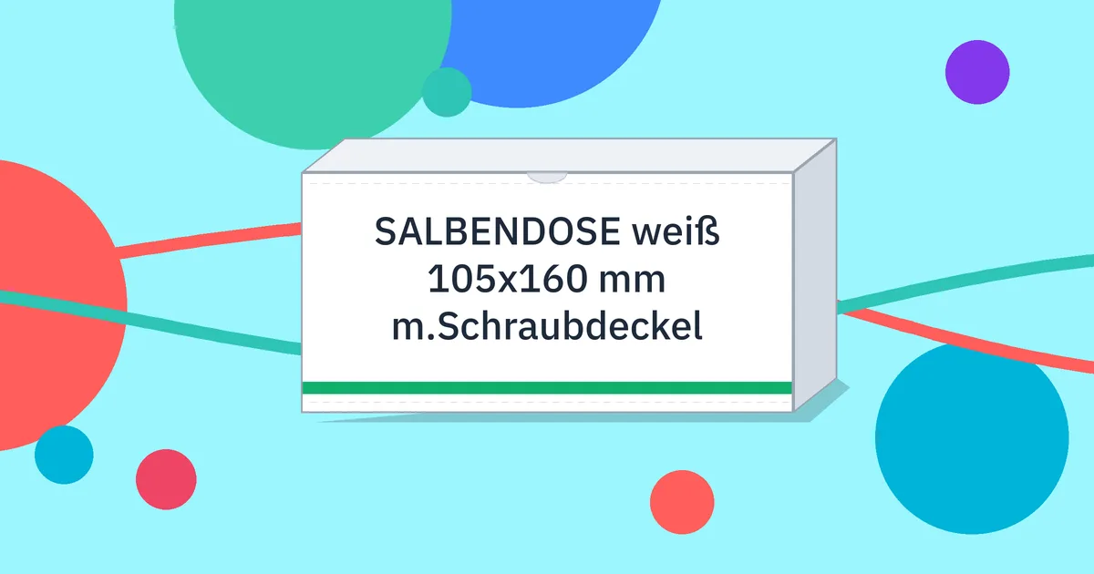 Symbolbild: Packung mit der Aufschrift SALBENDOSE weiß 105x160 mm m.Schraubdeckel (PZN 10402314) – Verfügbarkeit und Bezug in Apotheken in Frankfurt am Main