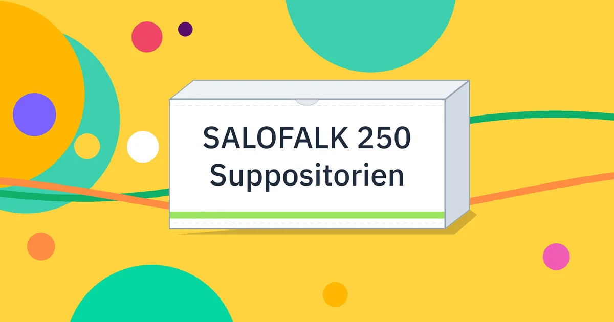 Symbolbild: Packung mit der Aufschrift SALOFALK 250 Suppositorien (PZN 00714099) – Verfügbarkeit und Bezug in Apotheken in Frankfurt am Main