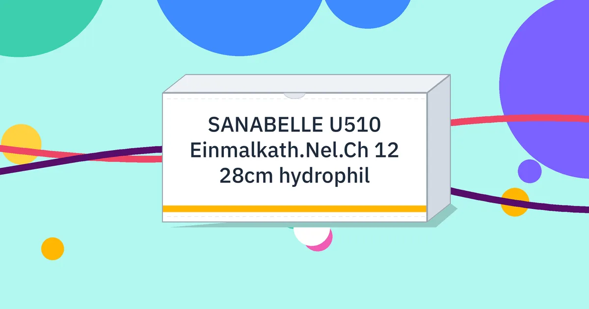 Symbolbild: Packung mit der Aufschrift SANABELLE U510 Einmalkath.Nel.Ch 12 28cm hydrophil (PZN 15269630) – Verfügbarkeit und Bezug in Apotheken in Frankfurt am Main