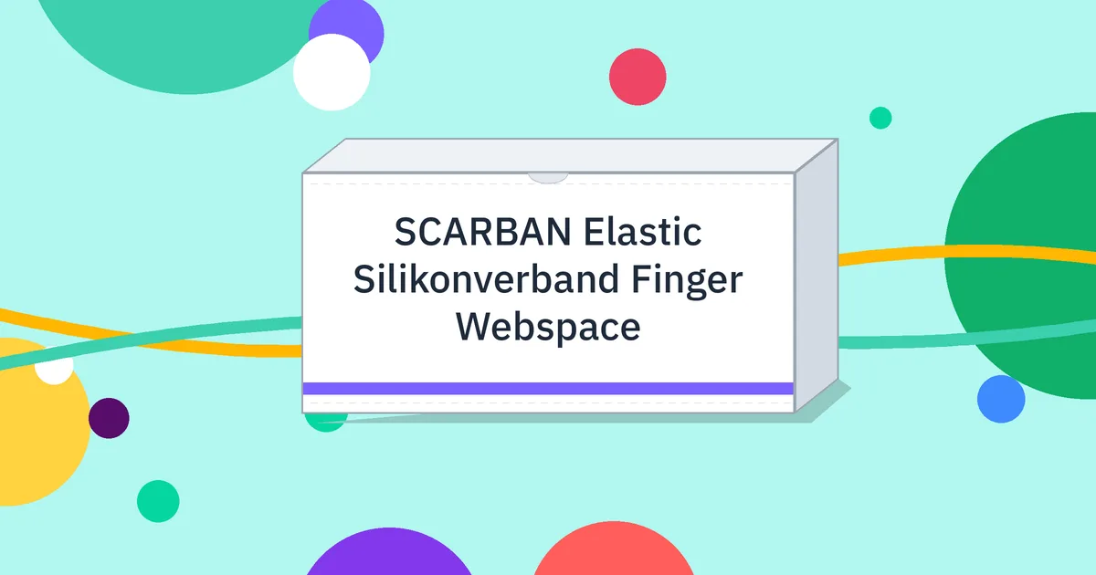 Symbolbild: Packung mit der Aufschrift SCARBAN Elastic Silikonverband Finger Webspace (PZN 04740478) – Verfügbarkeit und Bezug in Apotheken in Frankfurt am Main