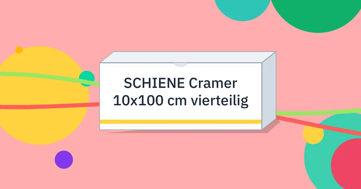 Symbolbild: Packung mit der Aufschrift SCHIENE Cramer 10x100 cm vierteilig (PZN 01742726) – Verfügbarkeit und Bezug in Apotheken in Frankfurt am Main