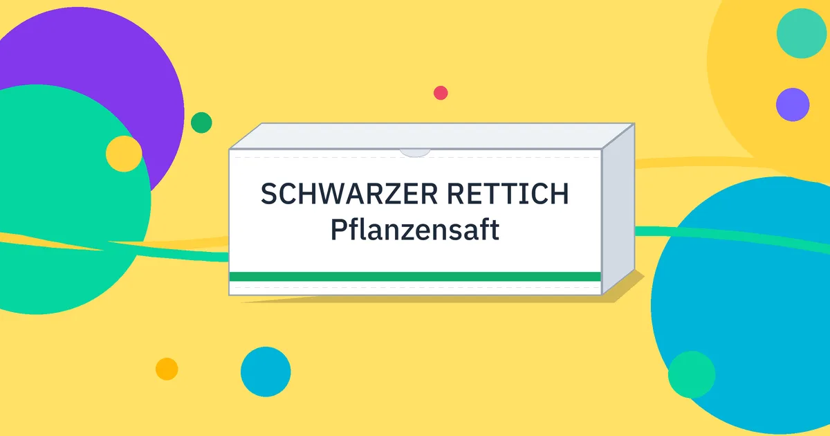Symbolbild: Packung mit der Aufschrift SCHWARZER RETTICH Pflanzensaft (PZN 19658647) – Verfügbarkeit und Bezug in Apotheken in Frankfurt am Main